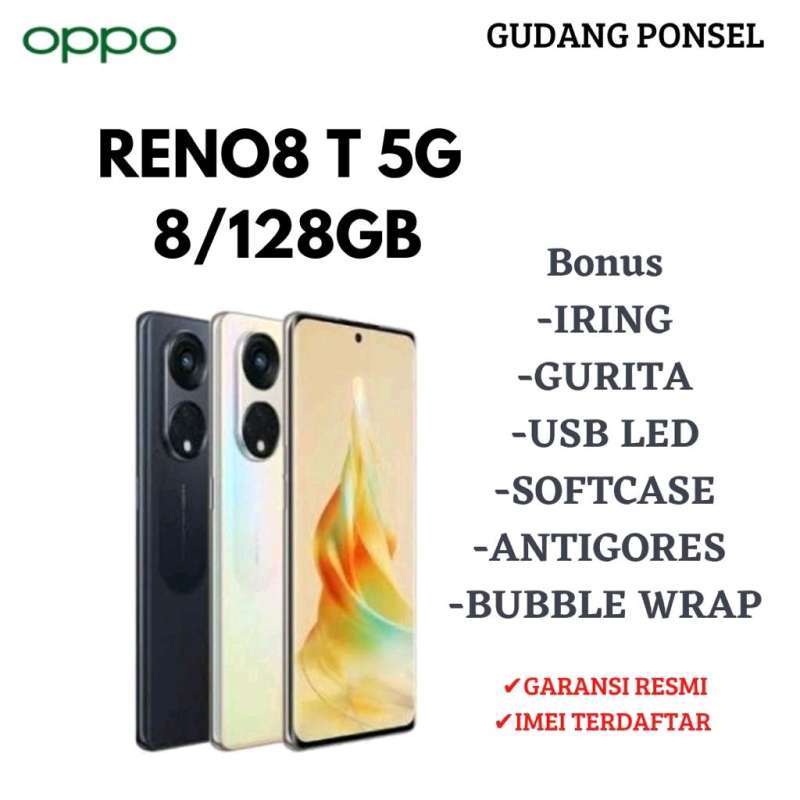 Promo Oppo Reno 8t 5g 8/128gb Garansi Resmi - Gold Diskon 49% Di Seller ...