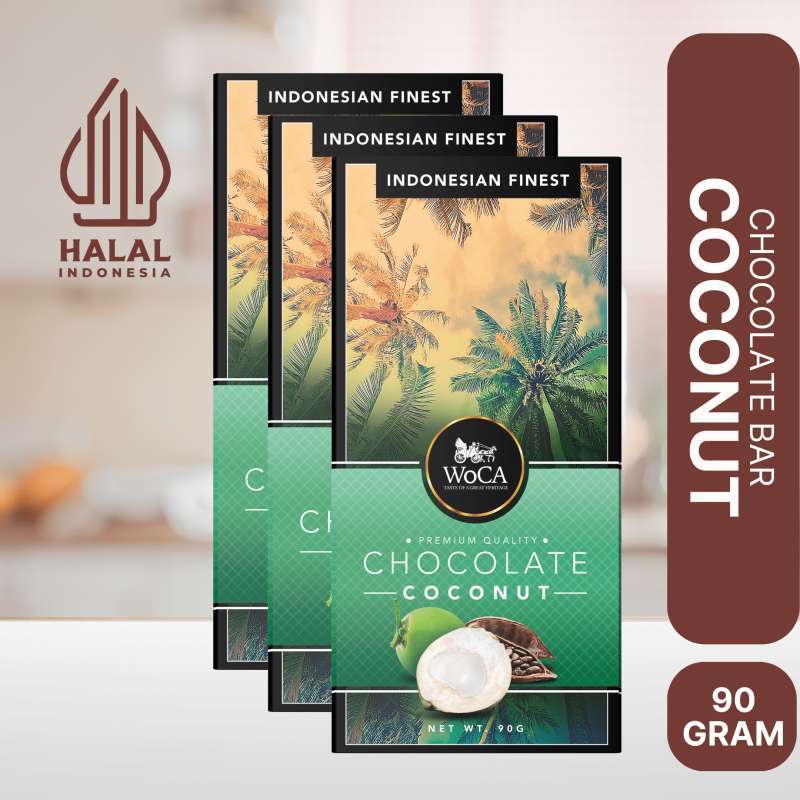 Promo Woca Premium Chocolate 3 X 90g Bars - Cokelat Batang Rasa Kelapa ...