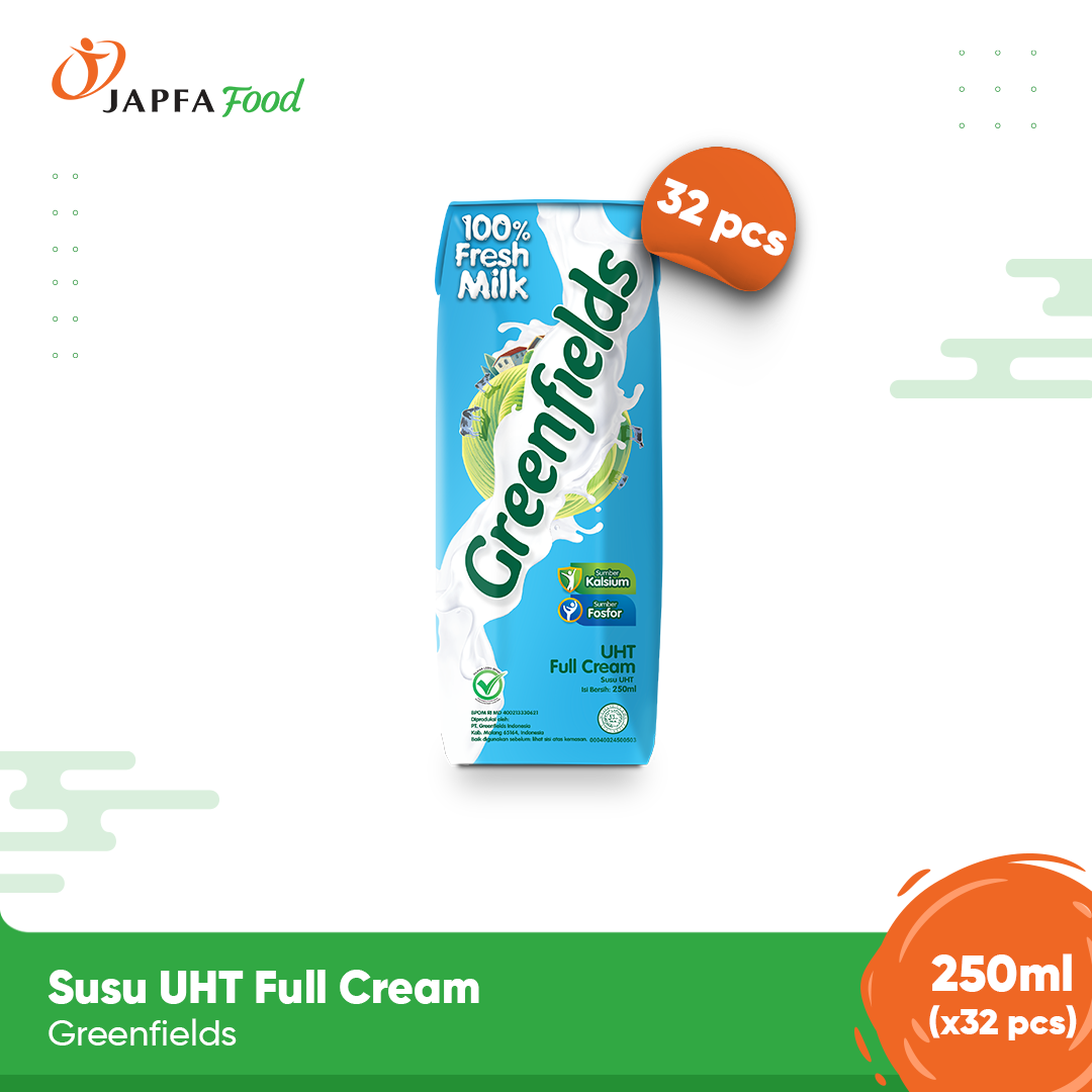 Promo Greenfields Susu UHT Full Cream 250 ml - isi 32 pcs -100% Fresh ...