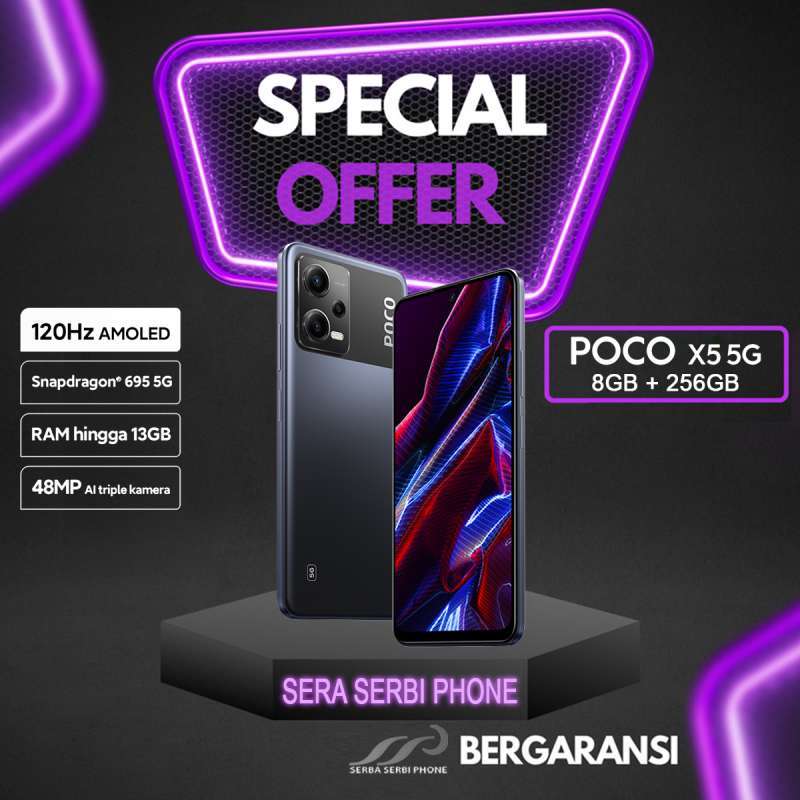 Jual Xiaomi POCO X5 5G (8GB/256GB) Snapdragon 695 5G Layar 120Hz AMOLED 6,67 5000mAh 33W 48MP AI ...