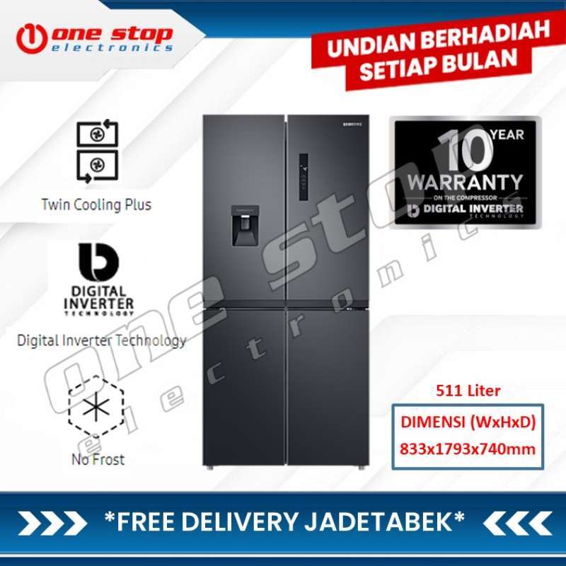 Promo [garansi Resmi] Samsung Rf48a4010b4 / Rf48 Kulkas Multi Door Twin ...