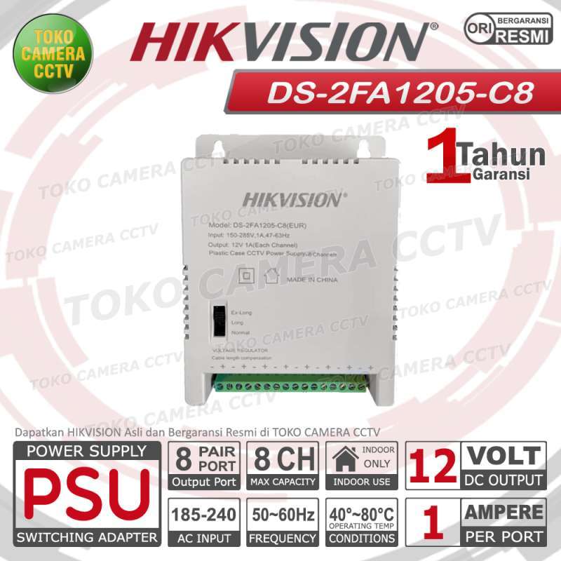 Jual Adaptor Power Supply Psu 8 Camera Cctv Hikvision Ds-2fa1205-d8 Di ...