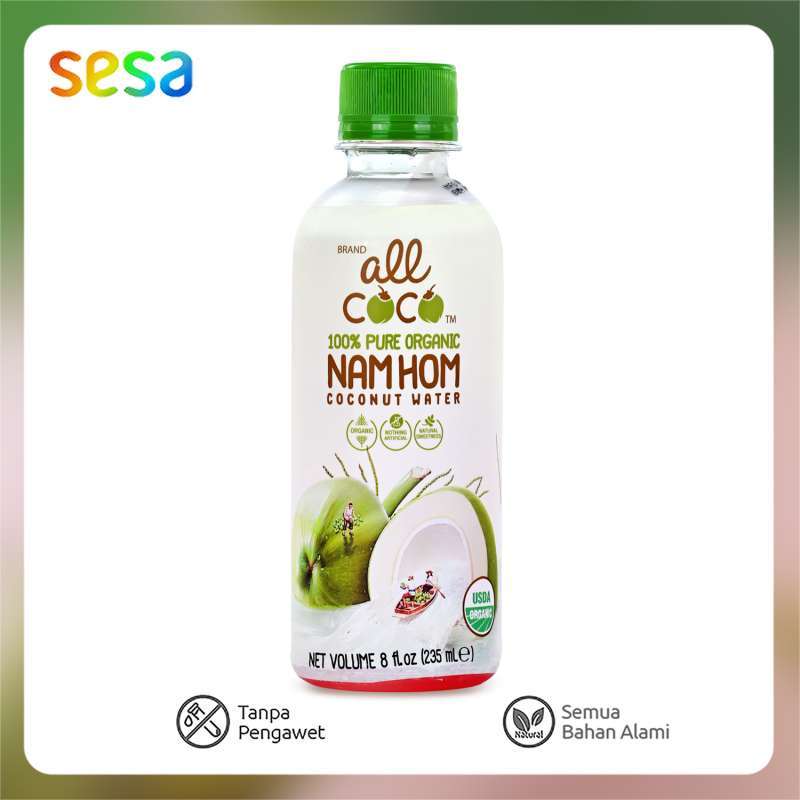 Jual All Coco Nam Hom Organic Coconut Water 235 Ml Di Seller Sesa ...