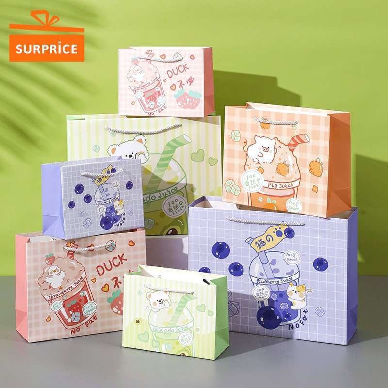 Jual Paper Bag Drink 19.5X14.5X8.5 / Paper Bag Tali / Goodie Bag Lucu ...
