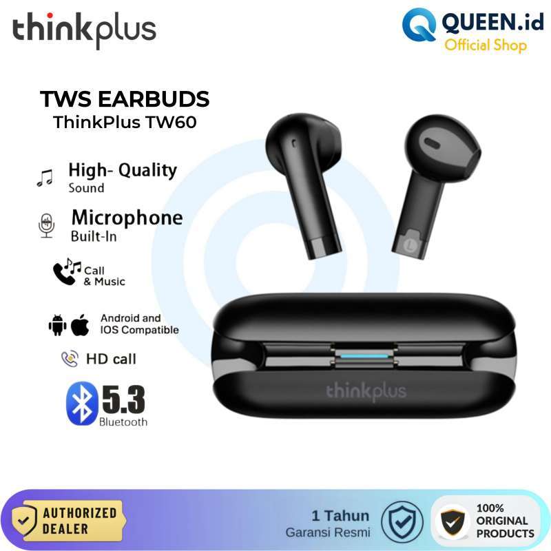 Jual Lenovo Thinkplus Tw60 Tws True Wireless Earbuds Headset Bluetooth 5.3 Garansi Resmi - Beige ...