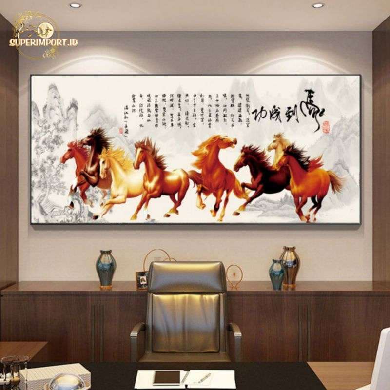 Jual Crystal Diamond Porcelain Painting Lukisan Dengan Bingkai Kuda ...