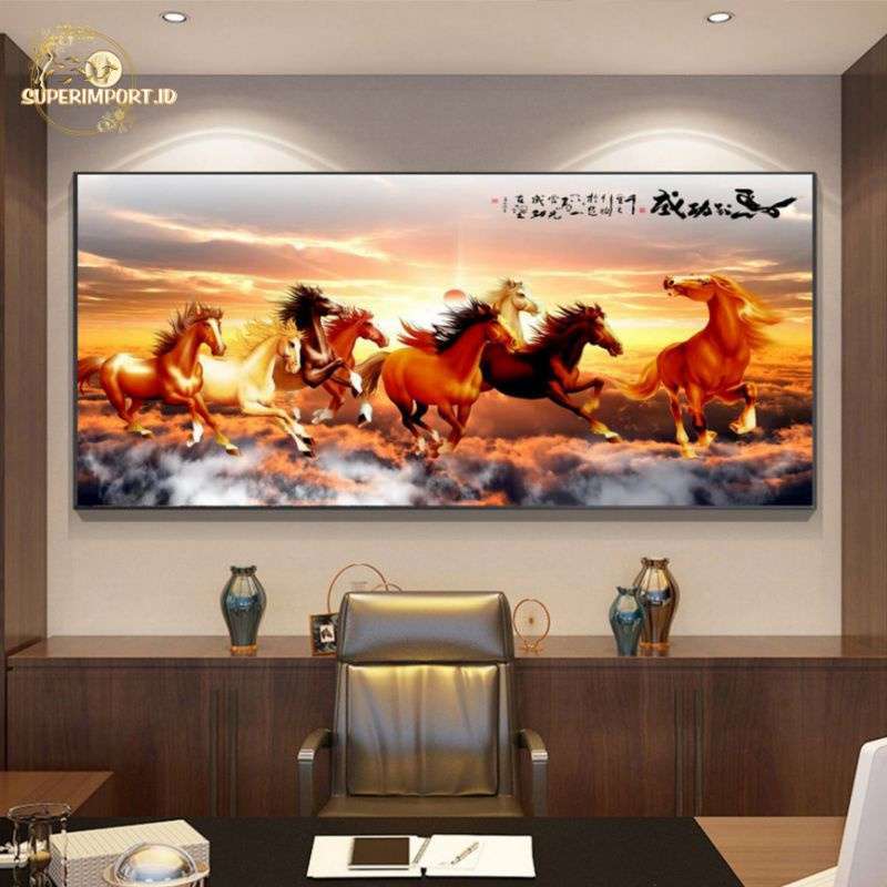 Jual Crystal Diamond Porcelain Painting Lukisan Dengan Bingkai Kuda ...