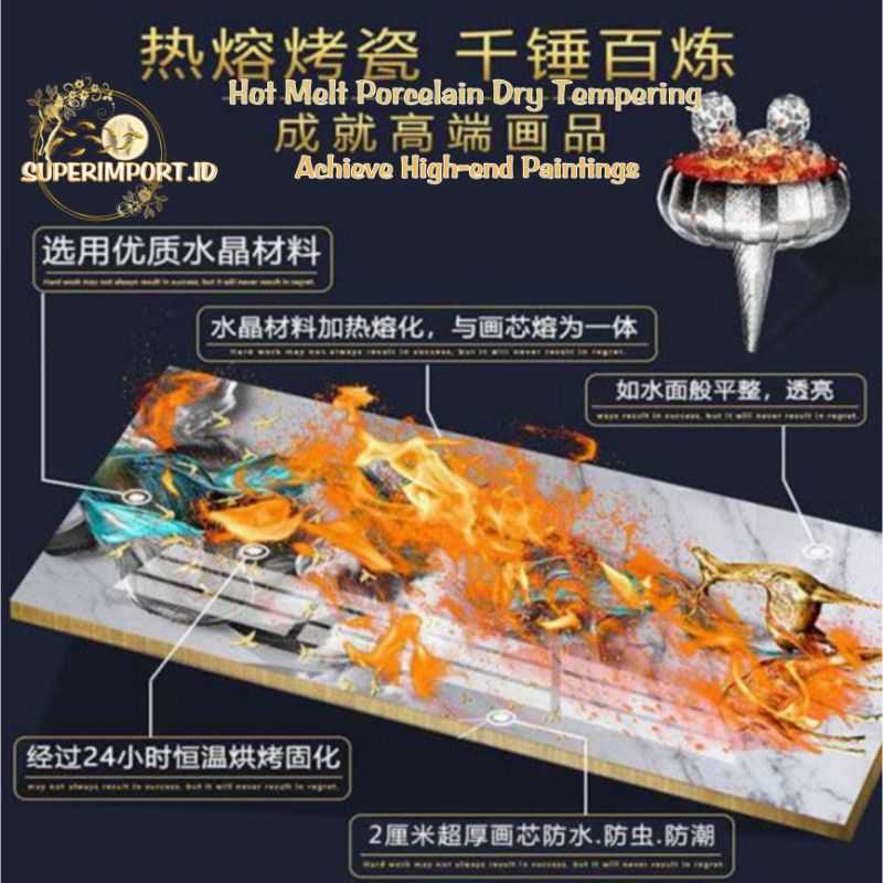 Jual Crystal Diamond Porcelain Painting Lukisan Ikan Lotus Bunga ...