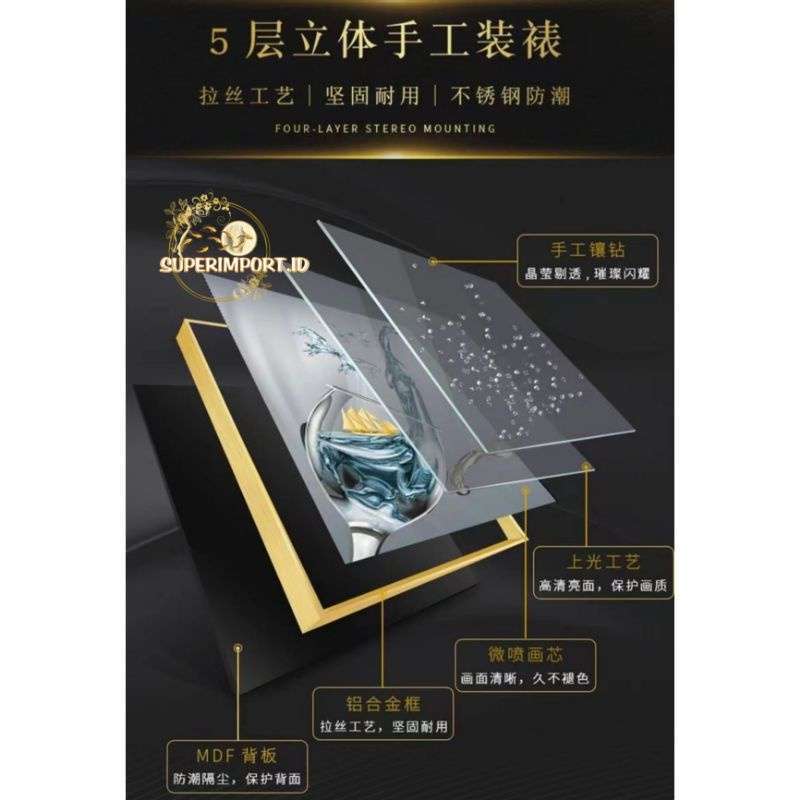 Jual Crystal Diamond Porcelain Painting Lukisan Ikan Koi Bunga Lotus ...