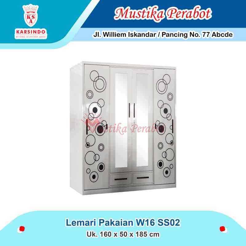 Promo Lemari Pakaian Besi / Lemari Baju / Wardrobe 4 Pintu W16ss02 ...