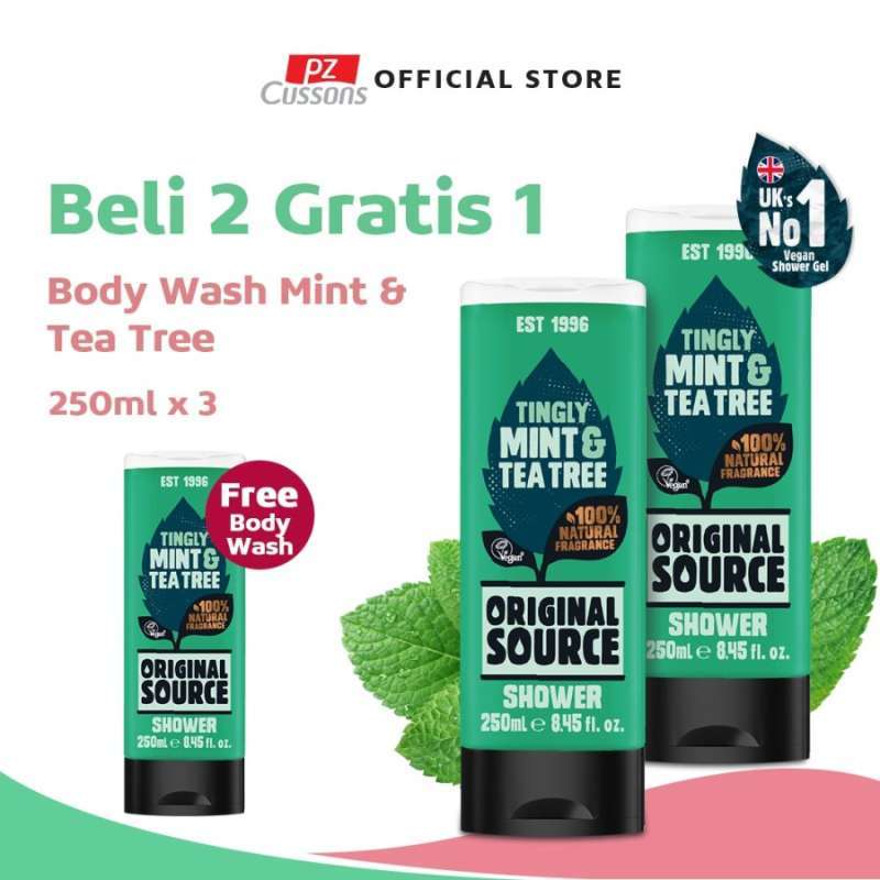 Promo Buy 2 Get 1 - Original Source Mint & Tea Tree Shower Gel [250ml ...