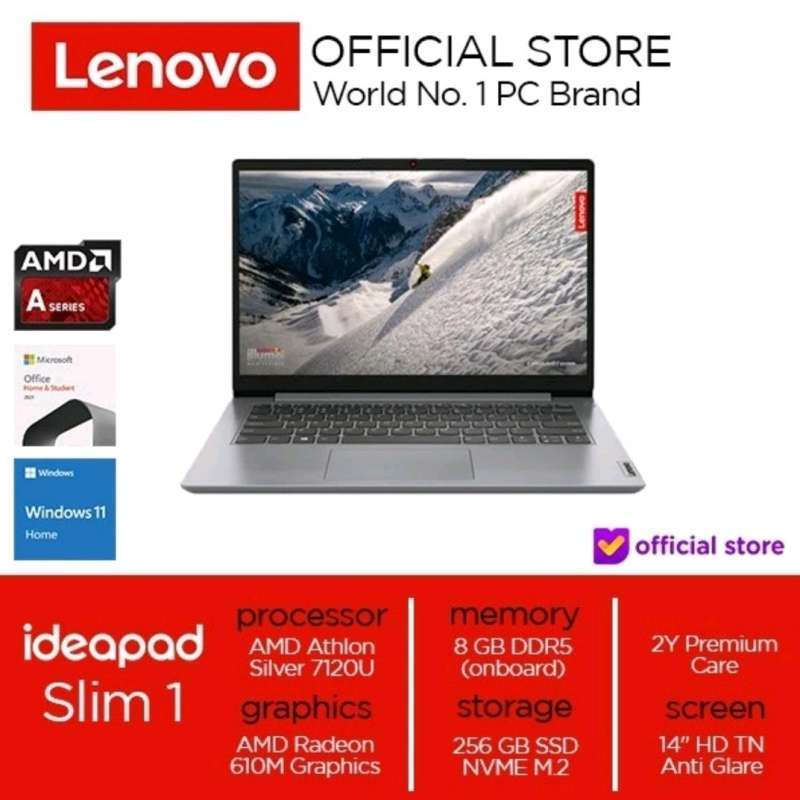 Promo Lenovo IdeaPad 1 14AMN7 6TID || AMD Athlon Silver 7120U 8GB 256GB ...