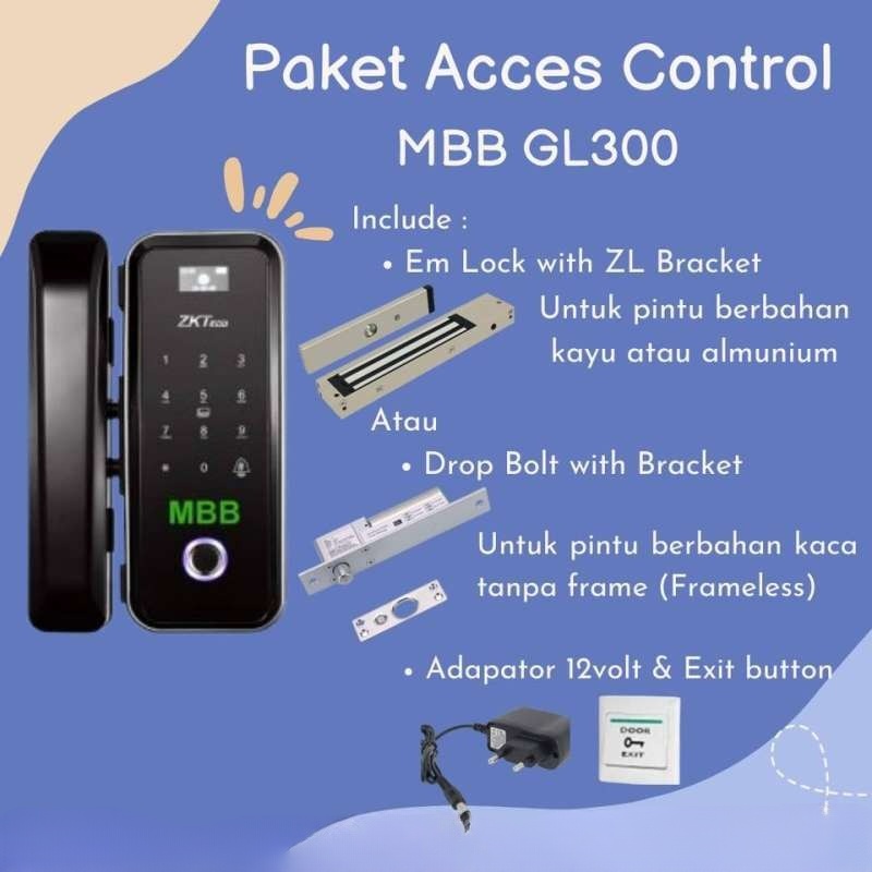 Jual Zkteco Smart Door Lock / Smart Lock Pintu Kaca Mbb Gl300 Di Seller ...
