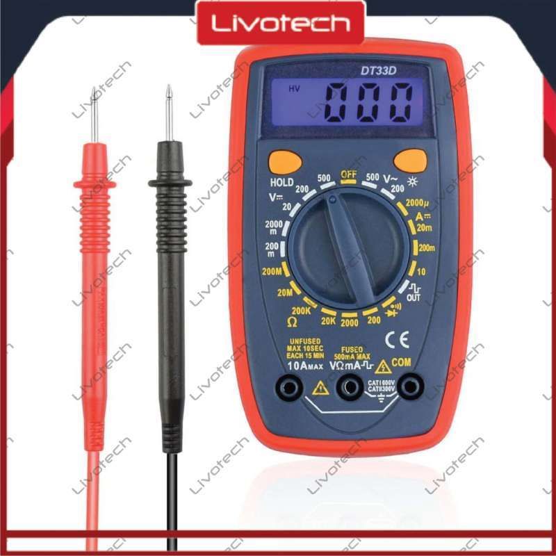Jual Digital Multimeter Dt33d Backlight Ac Dc Voltage Multi Tester Di ...