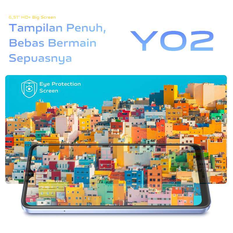 Jual Vivo Y02 3/32 5000mah Dual-mode Camera 100%original Garansi Resmi - Y02 3/32 Orchid Blue Di ...