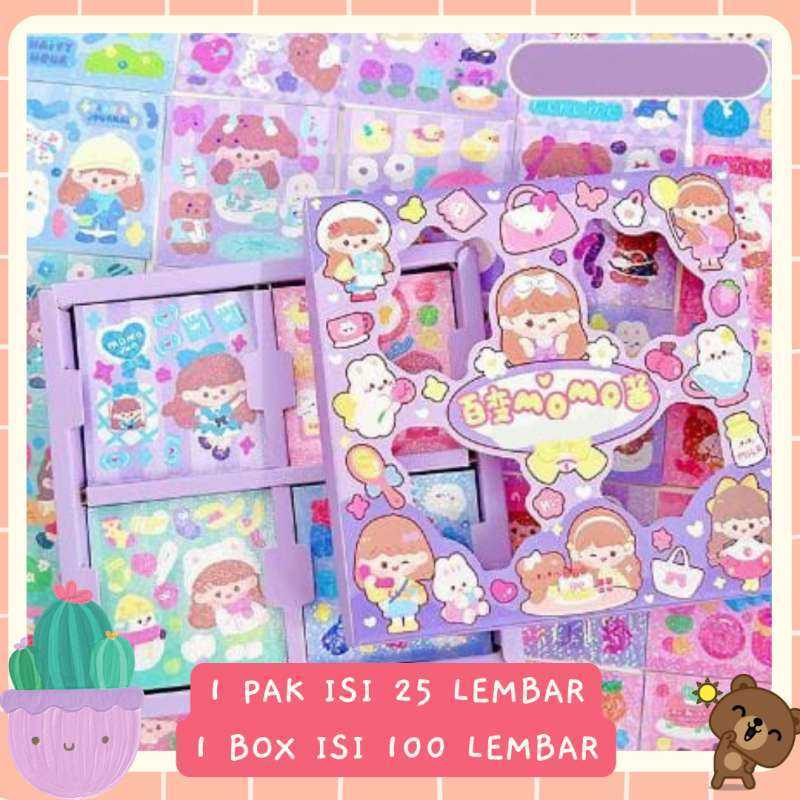 Jual Stiker Glitter 1 Pak Isi 25 lembar Planner Scrapbook Tempel Cute ...