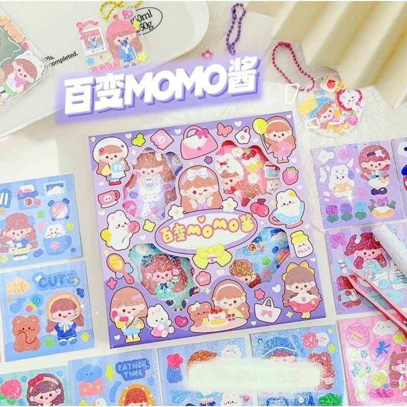 Jual Stiker Glitter 1 Pak Isi 25 lembar Planner Scrapbook Tempel Cute ...