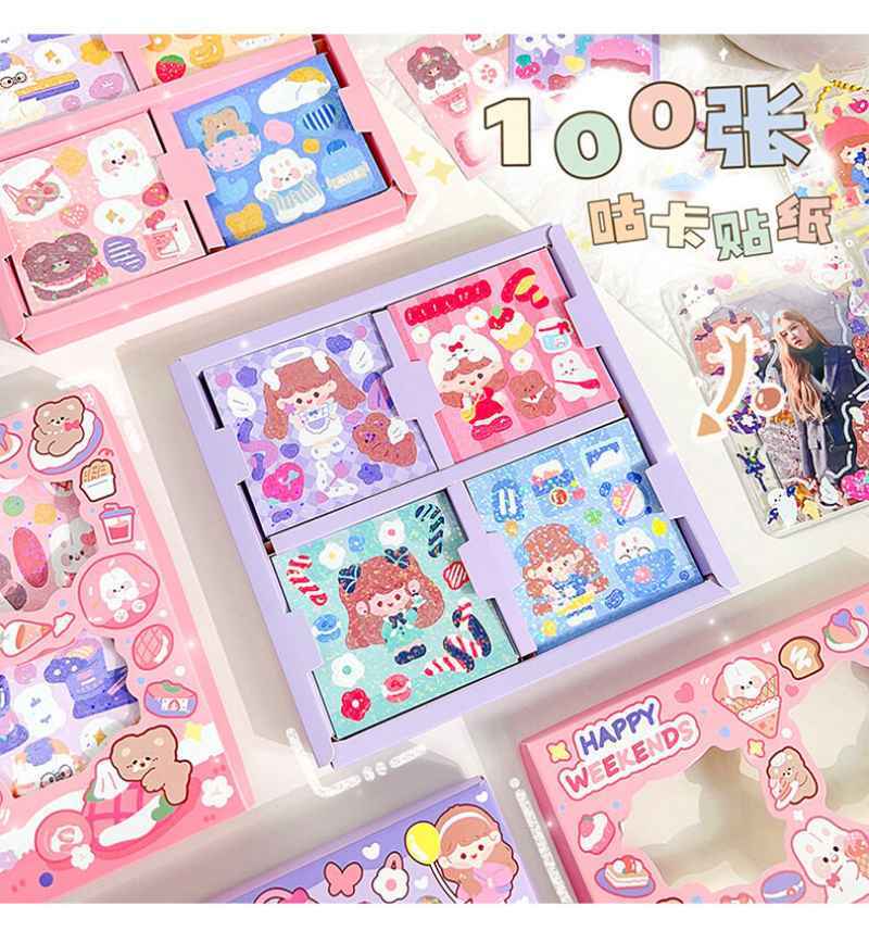 Jual Stiker Glitter 1 Pak Isi 25 lembar Planner Scrapbook Tempel Cute ...