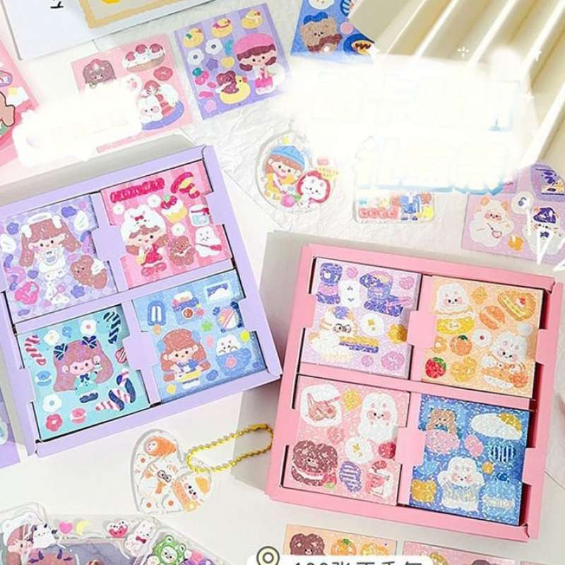 Jual Stiker Glitter Planner 1 Lembar Scrapbook Tempel Cute Aesthetic ...