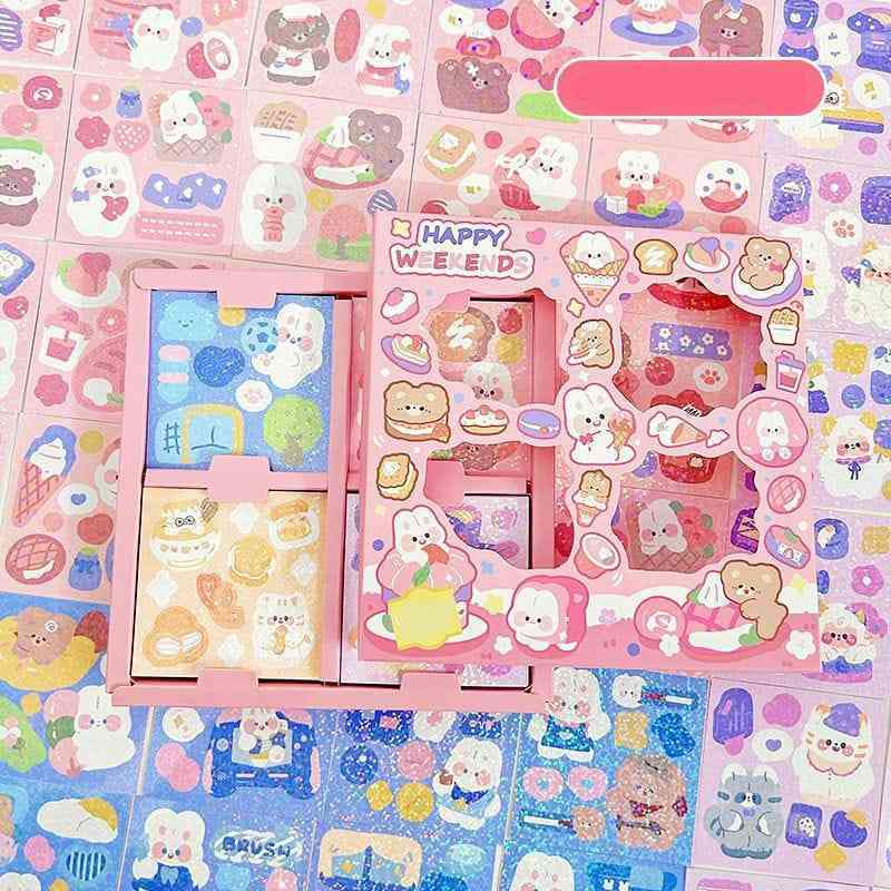 Jual Stiker Glitter Planner 1 Lembar Scrapbook Tempel Cute Aesthetic ...