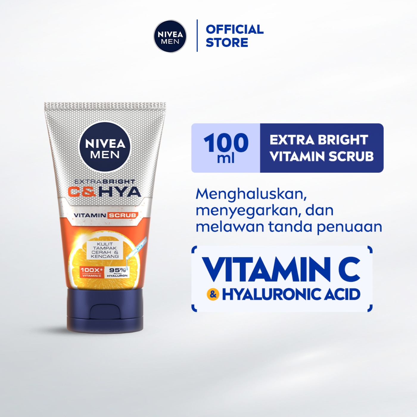 Promo Nivea Men Extra Bright C&hya Vitamin Face Scrub 100ml Diskon 28% ...