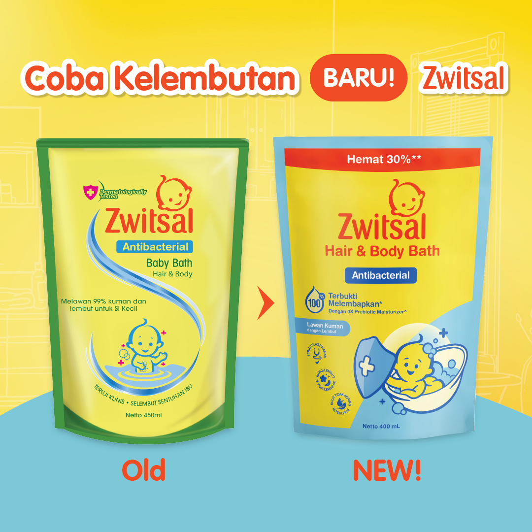 Promo Zwitsal Baby Bath Hair & Body Anti Bacterial Pouch [400ml] Diskon ...