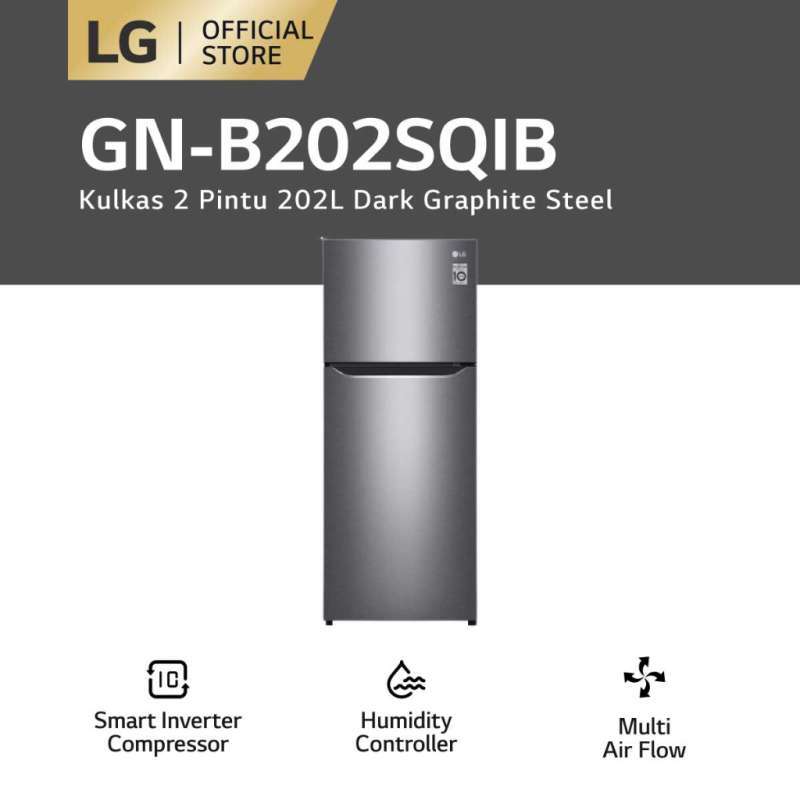 Promo Lg Kulkas 2 Pintu In Dark Graphite Steel [202l] Gn-b202sqib ...