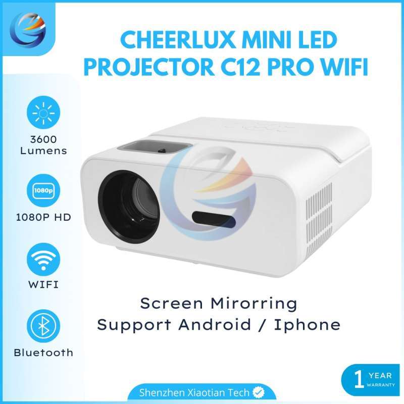 Jual Cheerlux C12 Pro Proyektor Wifi | Projector C12 Pro Bluetooth ...