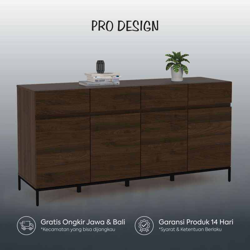 Promo Pro Design Petra Bufet Dengan 4 Pintu 4 Laci - Pro Oak Diskon 29% ...