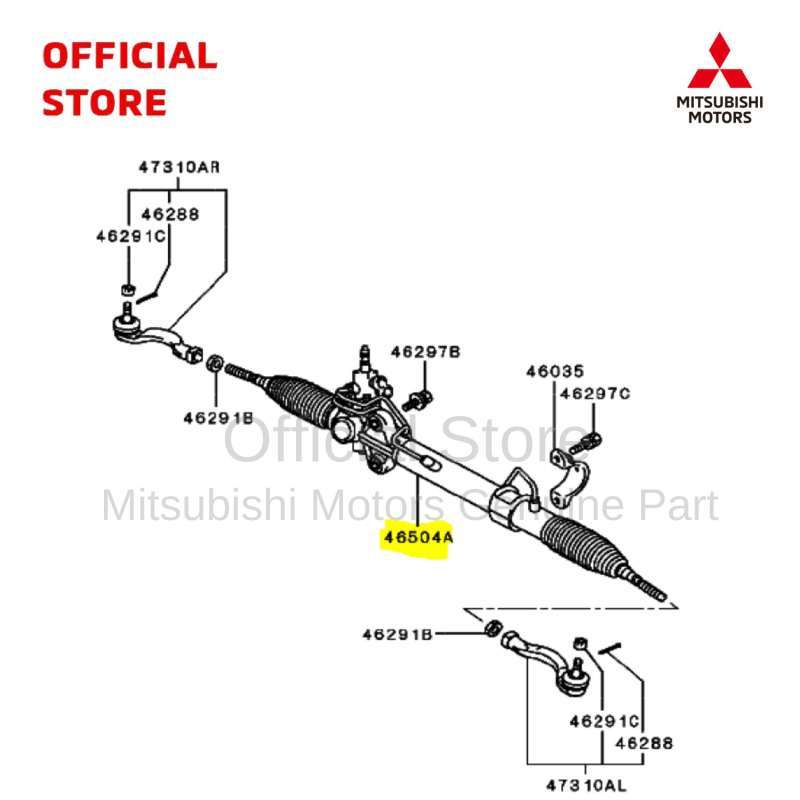 Promo Mitsubishi Motors Gear & Link Assy Steering Rack Steer Pajero ...