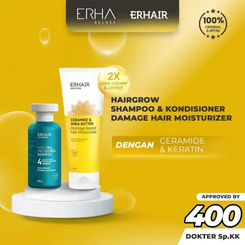 Promo Erha Erhair Hairgrow Shampoo 100 Ml + Hair Moisturizer - Shampo ...