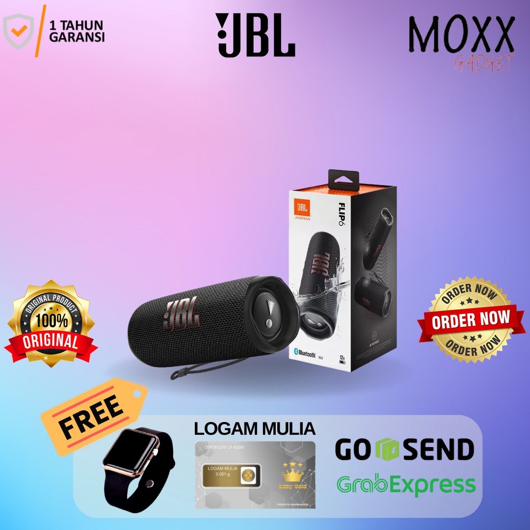 Jual JBL Flip 6 Speaker Bluetooth Waterproof Portable - White di Seller Moxxgadget - Cipete ...