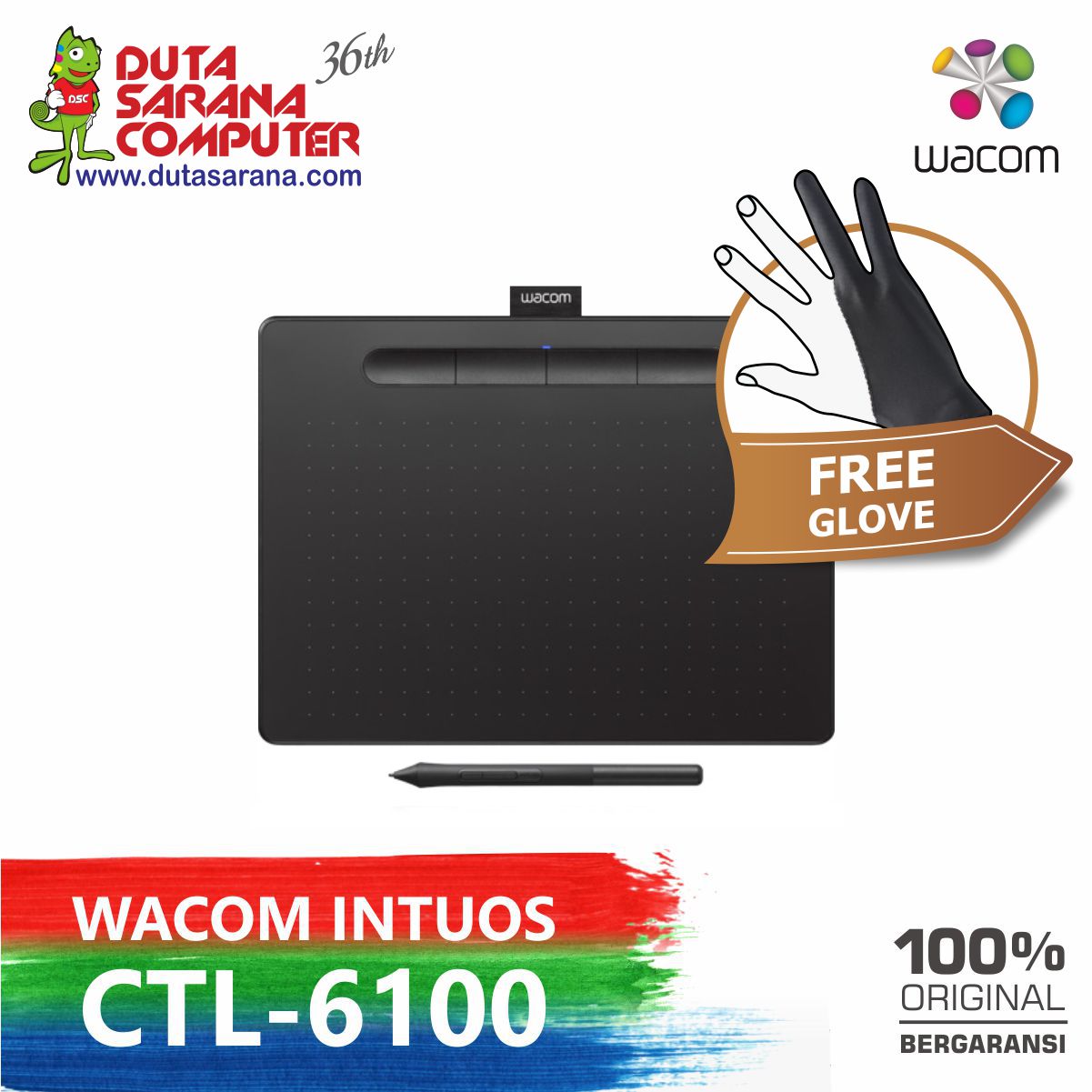 Jual Wacom Intuos 4K CTL-6100 CTL 6100 CTL6100/K0-CX Pen Tablet - Black Medium - BONUS di Seller ...