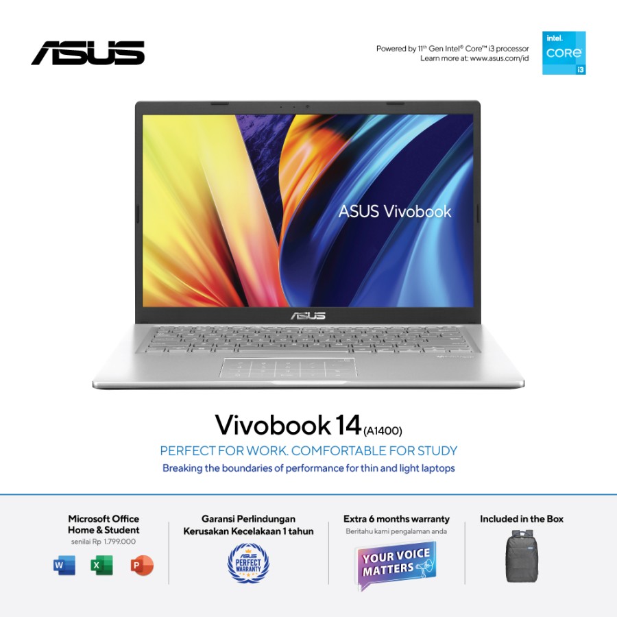 Promo ASUS VivoBook 14 A1400EA-VIPS353 - Transparent Silver [Intel ...