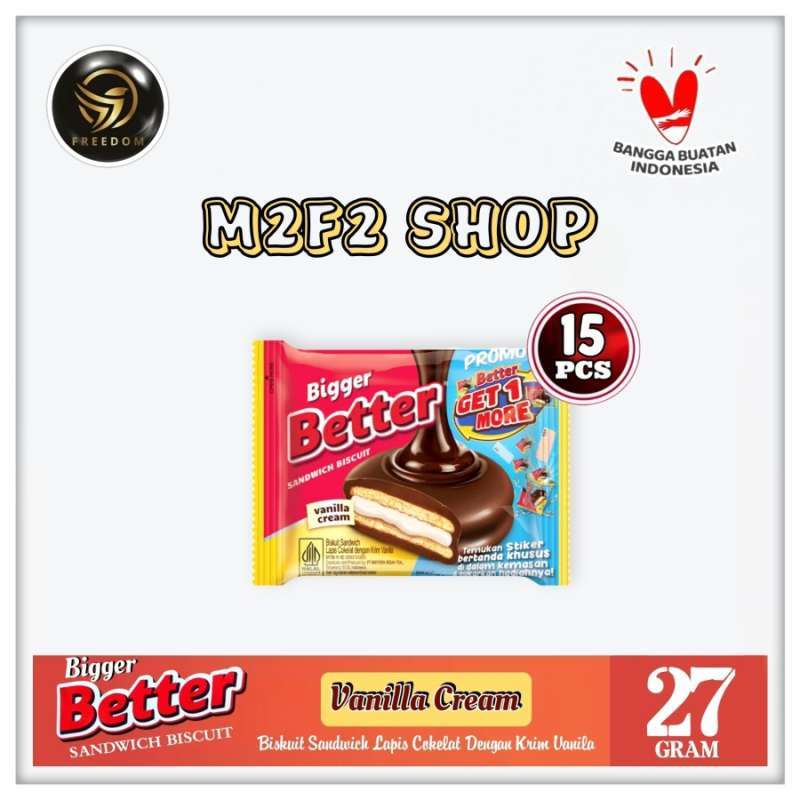 Promo Bigger Better Sandwich Biscuit Vanilla Cream | Biskuit Lapis ...