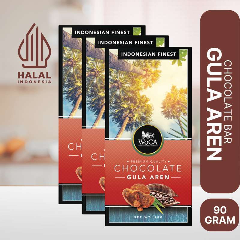 Promo Woca Premium Chocolate Bar 3x 90g - Cokelat Rasa Gula Aren - 90 ...