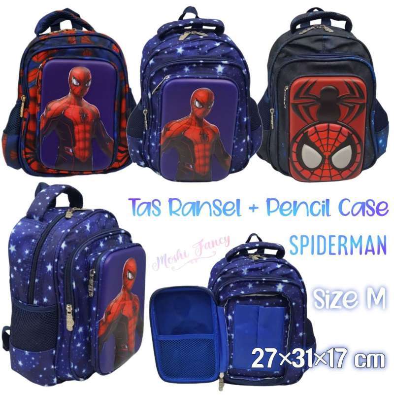 Jual Tas Ransel dan Pencil Case Spiderman / Tas Sekolah Anak Spiderman ...