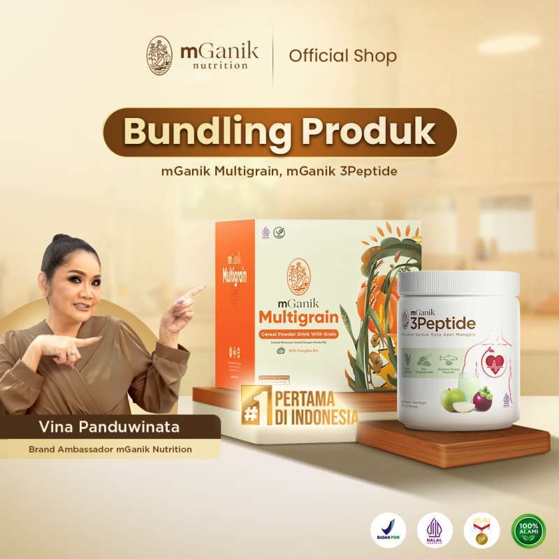 Jual Mganik 3peptide 330 Gr + Mganik Multigrain Labu Kuning 500gr Di Seller Mganik Official ...