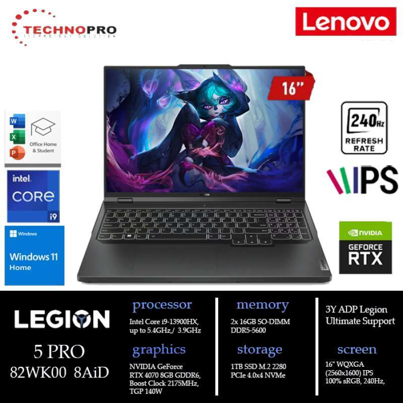 Jual Lenovo Legion Pro 5 16irx8 8aid || Intel Core I9-13900hx Rtx 4070 ...