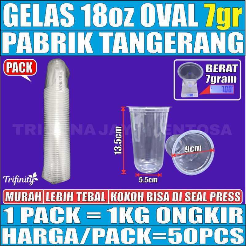Jual Gelas Oz Oval 18oz Bening Cup Plastik Bulat Round Per Pack Murah ...