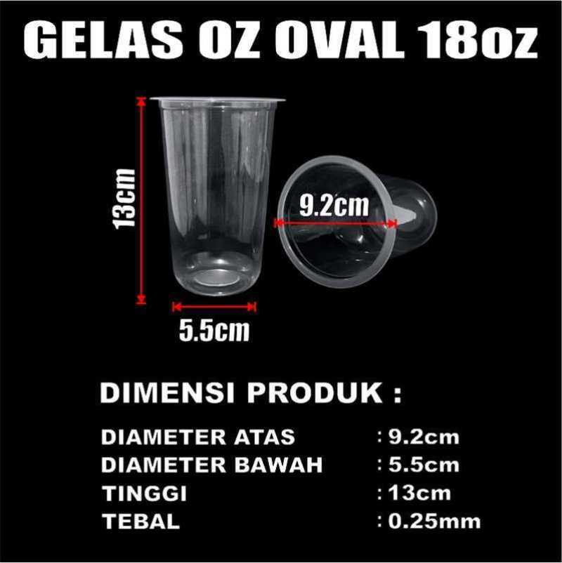 Jual Gelas oz Oval 18oz Bening Cup Plastik Bulat Round Dus Semua Jasa ...