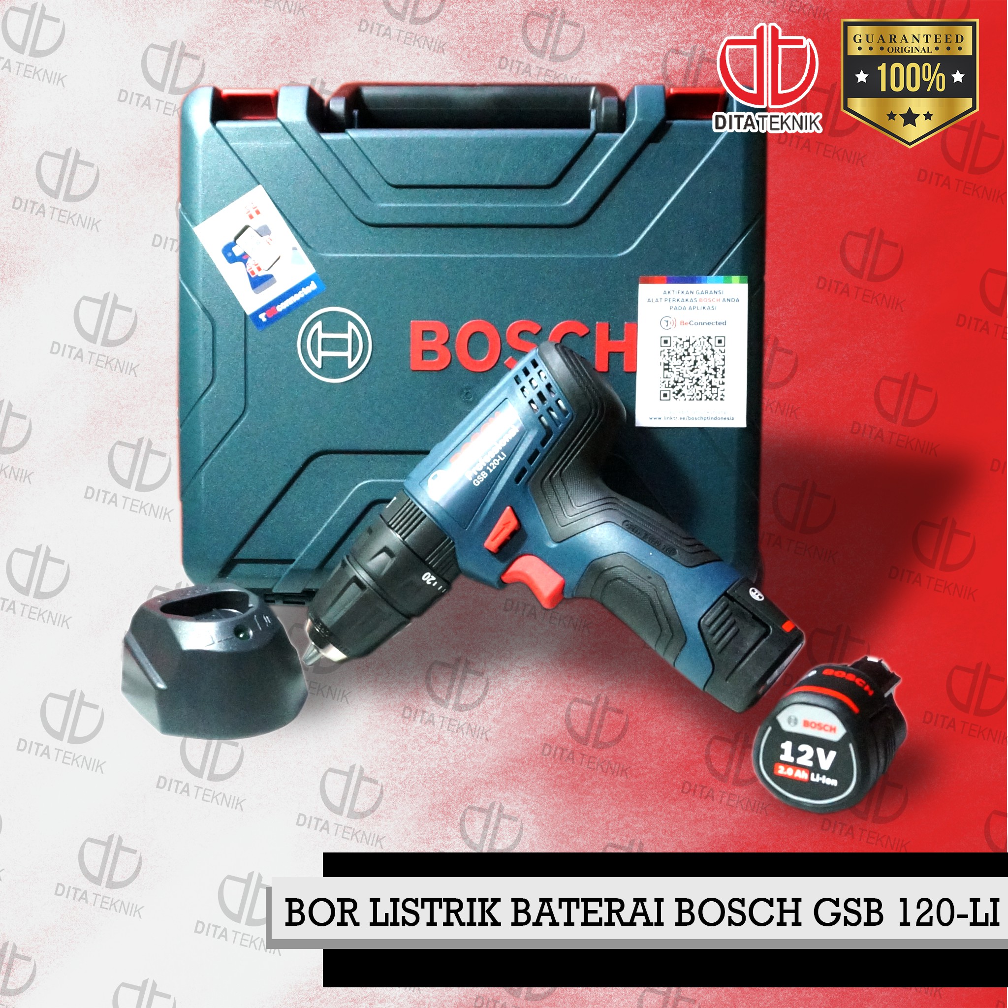 Promo Bosch Bor Drill Cordless GSR 120 LI GEN 3 Mesin Obeng Baterai 12 ...