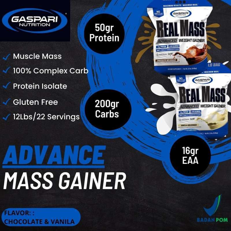 Promo Gaspari Realmass 12lb Chocolate - Suplemen Fitness Bpom | Susu ...