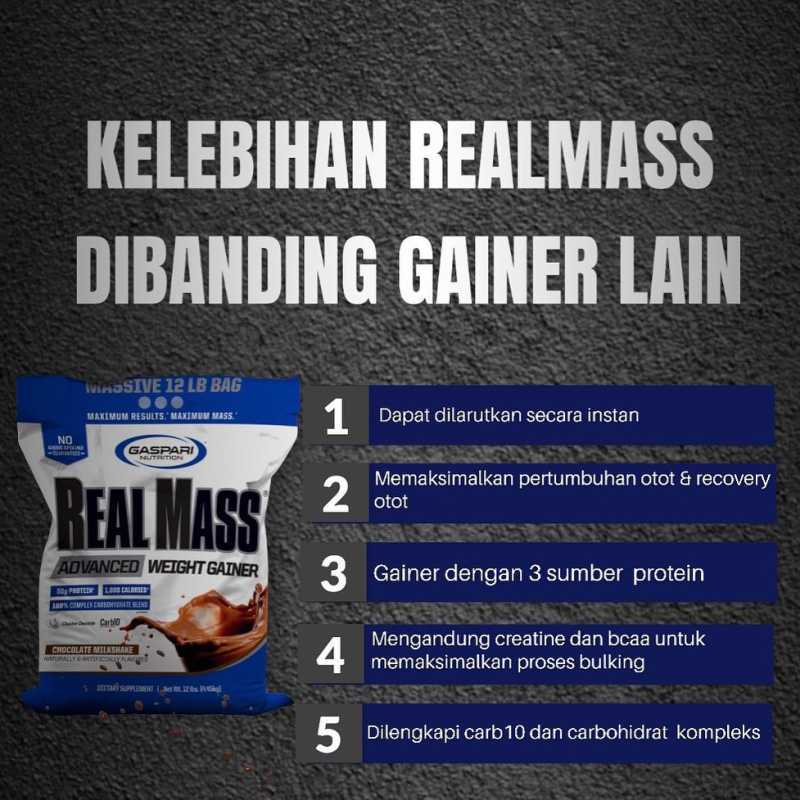 Promo Gaspari Realmass 12lb Chocolate - Suplemen Fitness Bpom | Susu ...