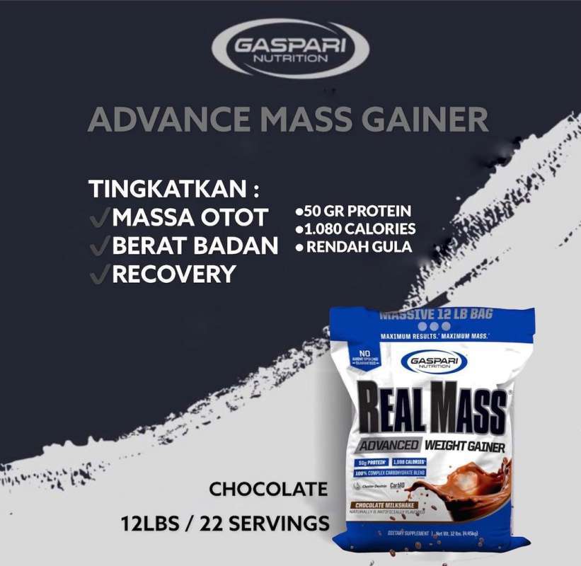 Promo Gaspari Realmass 12lb Chocolate - Suplemen Fitness Bpom | Susu ...