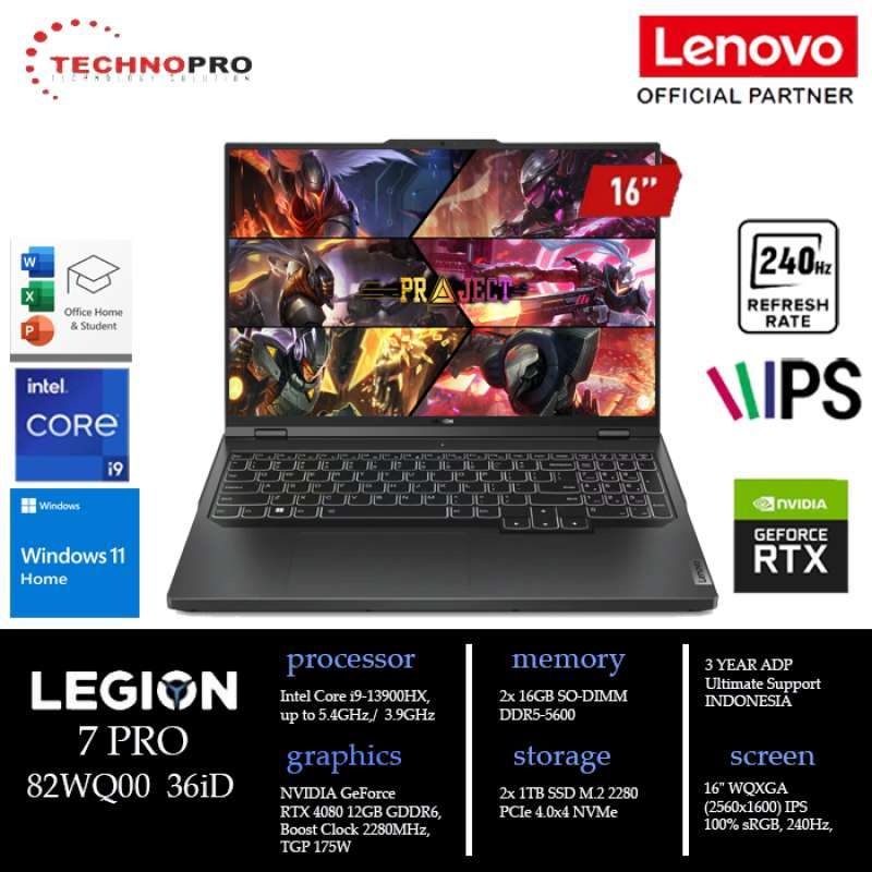 Promo Lenovo Legion Pro 7 16IRX8H 36ID || Intel Core i9-13900HX 32GB 2TB SSD NVIDIA GeForce RTX ...