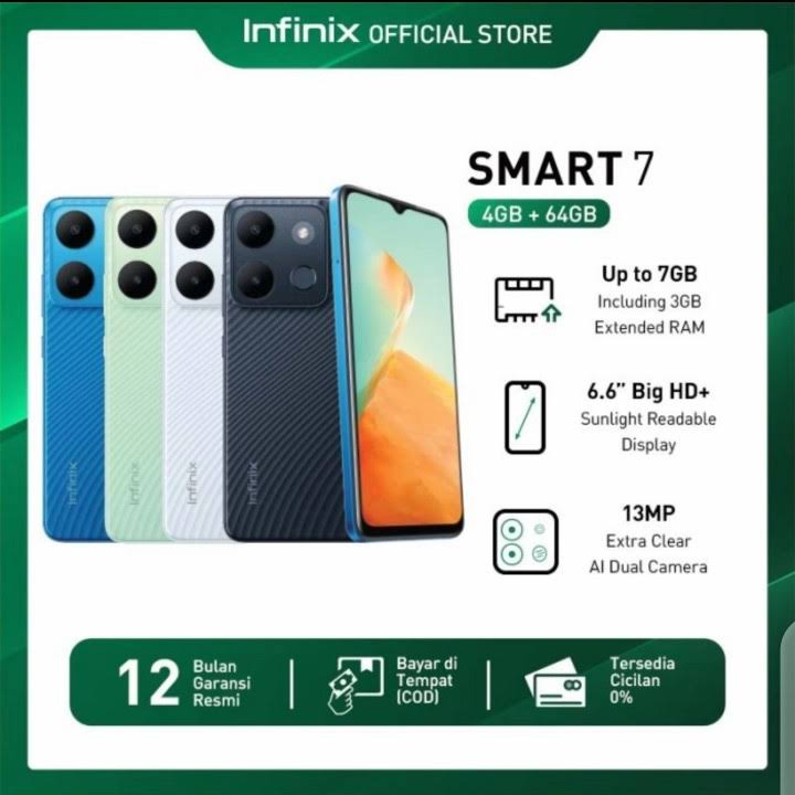Promo infinix smart 7 3/64 garansi resmi Diskon 5% di Seller PT SUMBER ...