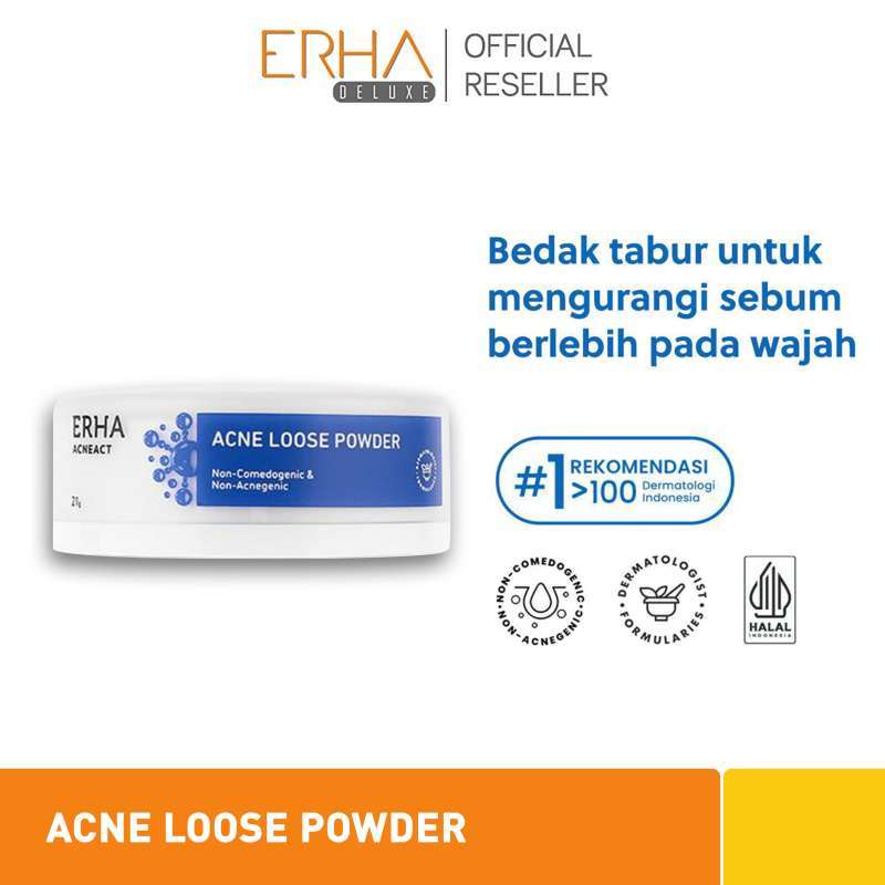Promo ERHA Acneact Acne Face Loose Powder 21g - Bedak Tabur Jerawat ...