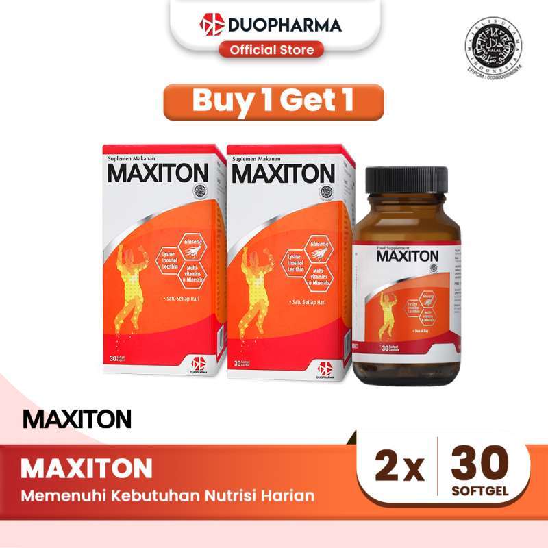 Promo Maxiton 30 Softgel - Multivitamin Mineral & Panax Ginseng - 1pc ...