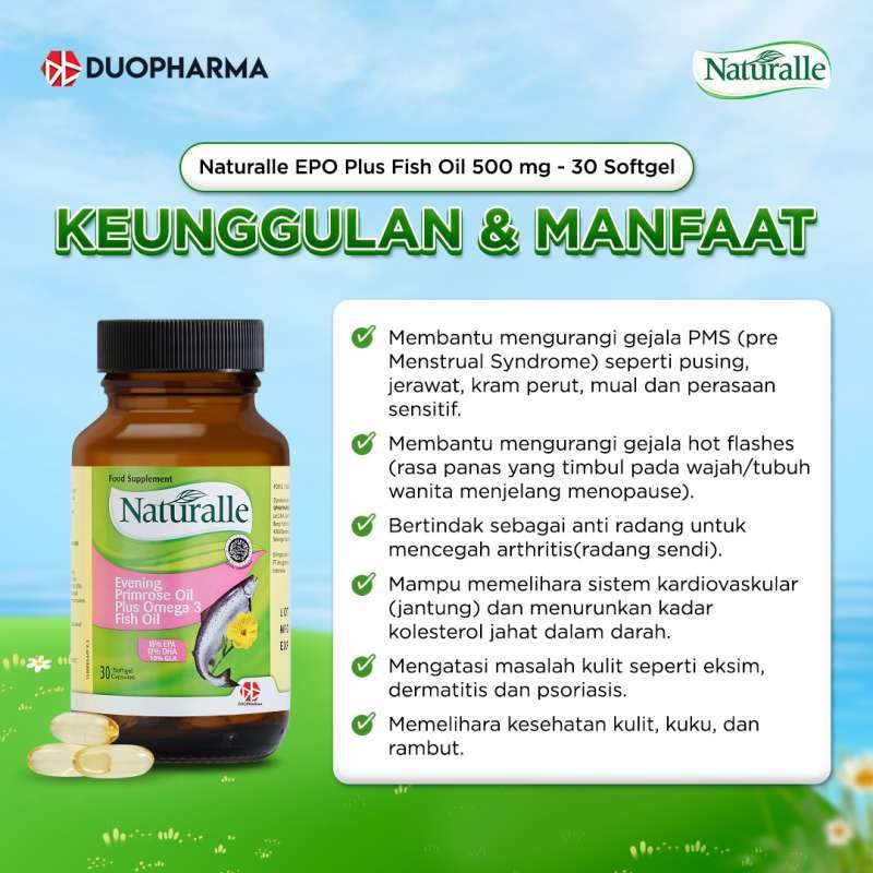 Promo Naturalle Evening Primrose Oil + Fish Oil 1000mg - 30 Softgel ...